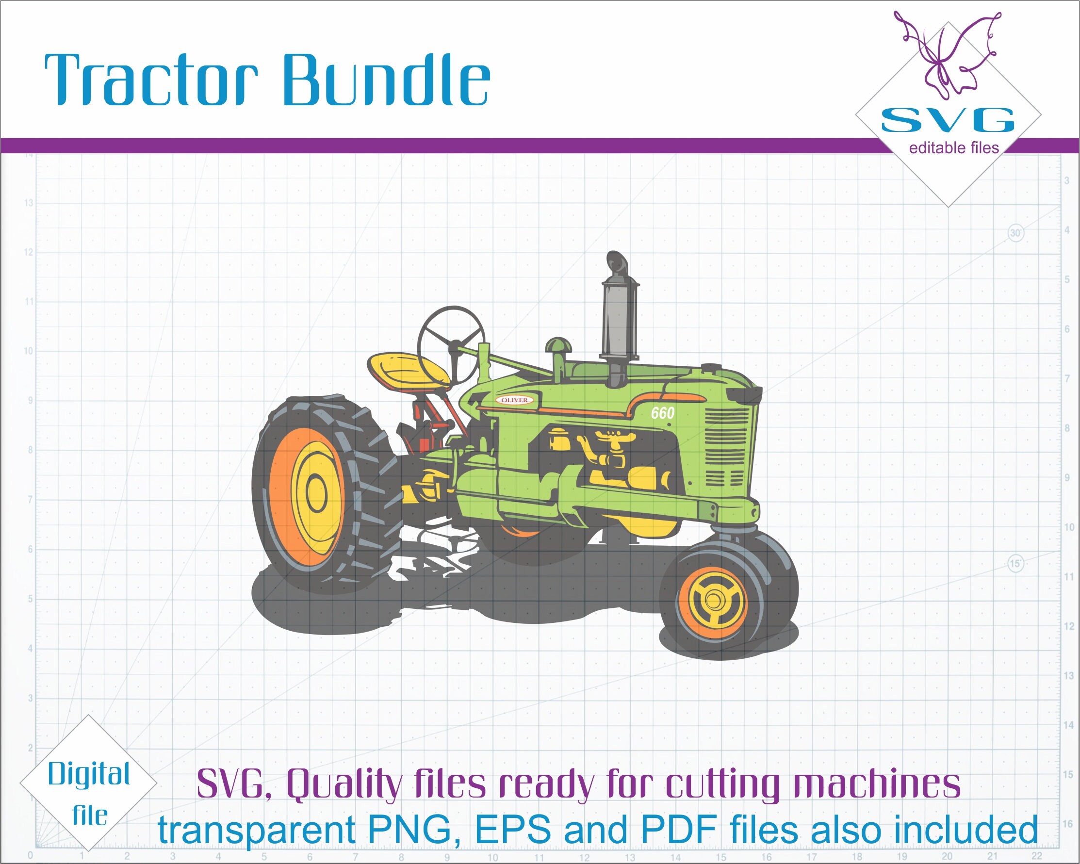 Farming SVG, Tractor PNG Clipart, Vector Clip Art, Modern Trucks SVG ...
