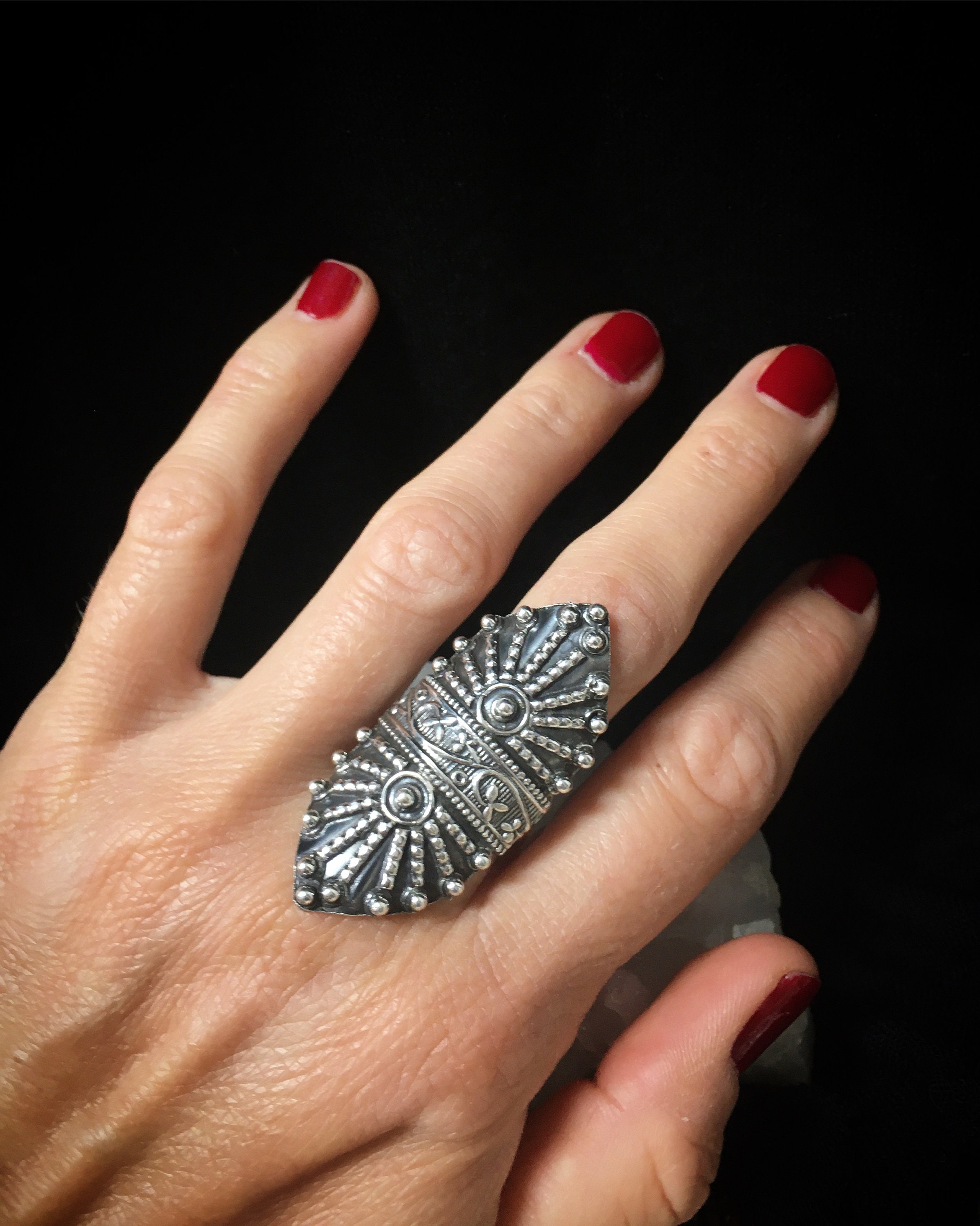 Armor maxi silver ring