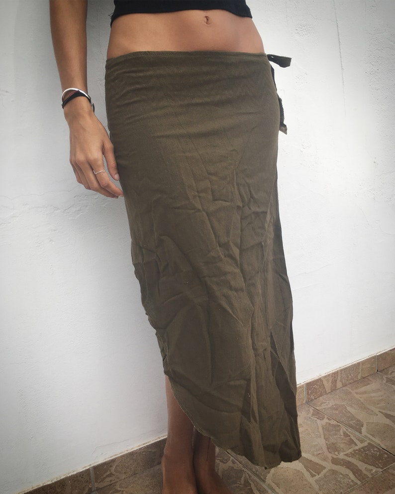 Native Hand Block Print Wrap-around Jute Cotton Long Skirt - Etsy