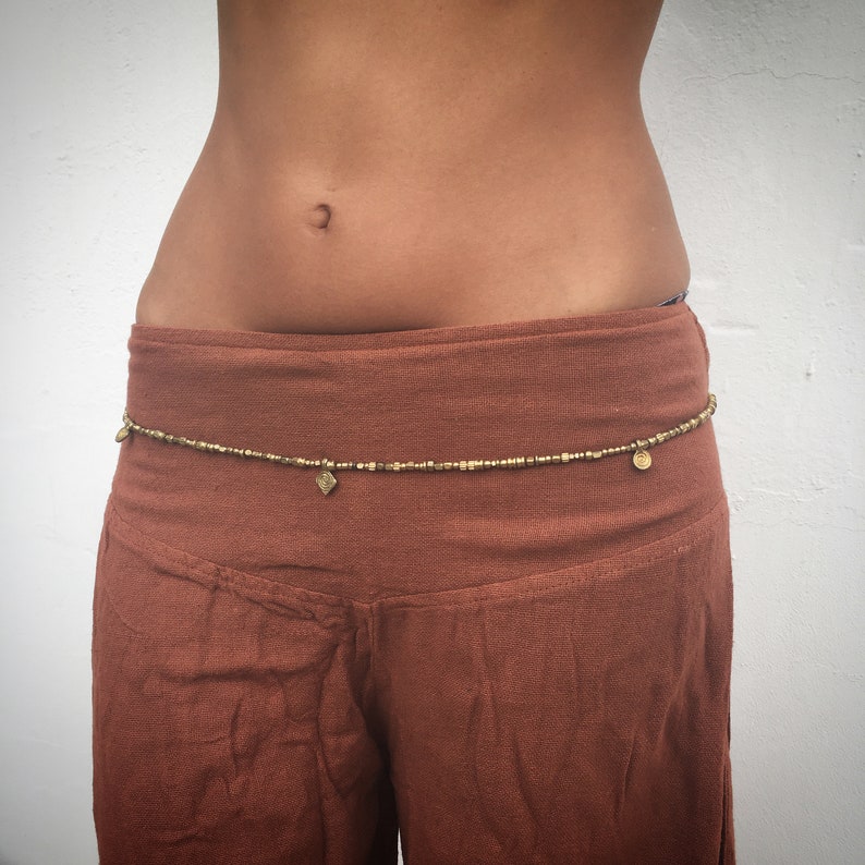 Elastic Belly Chain in Brass and Silver Plated - Etsy