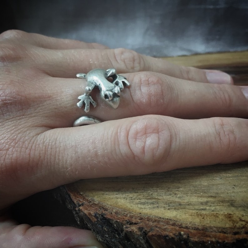 Lizard Ring, 3D Lizard, 3D Ring, 3D Animal Ring, Natural Jewelry, Wrap ...