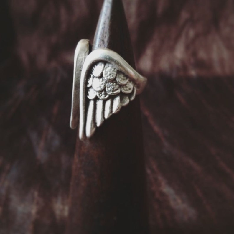 Wings Ring, Angel Wings, Open Wings, Silver Plated Ring, Adjustable ...