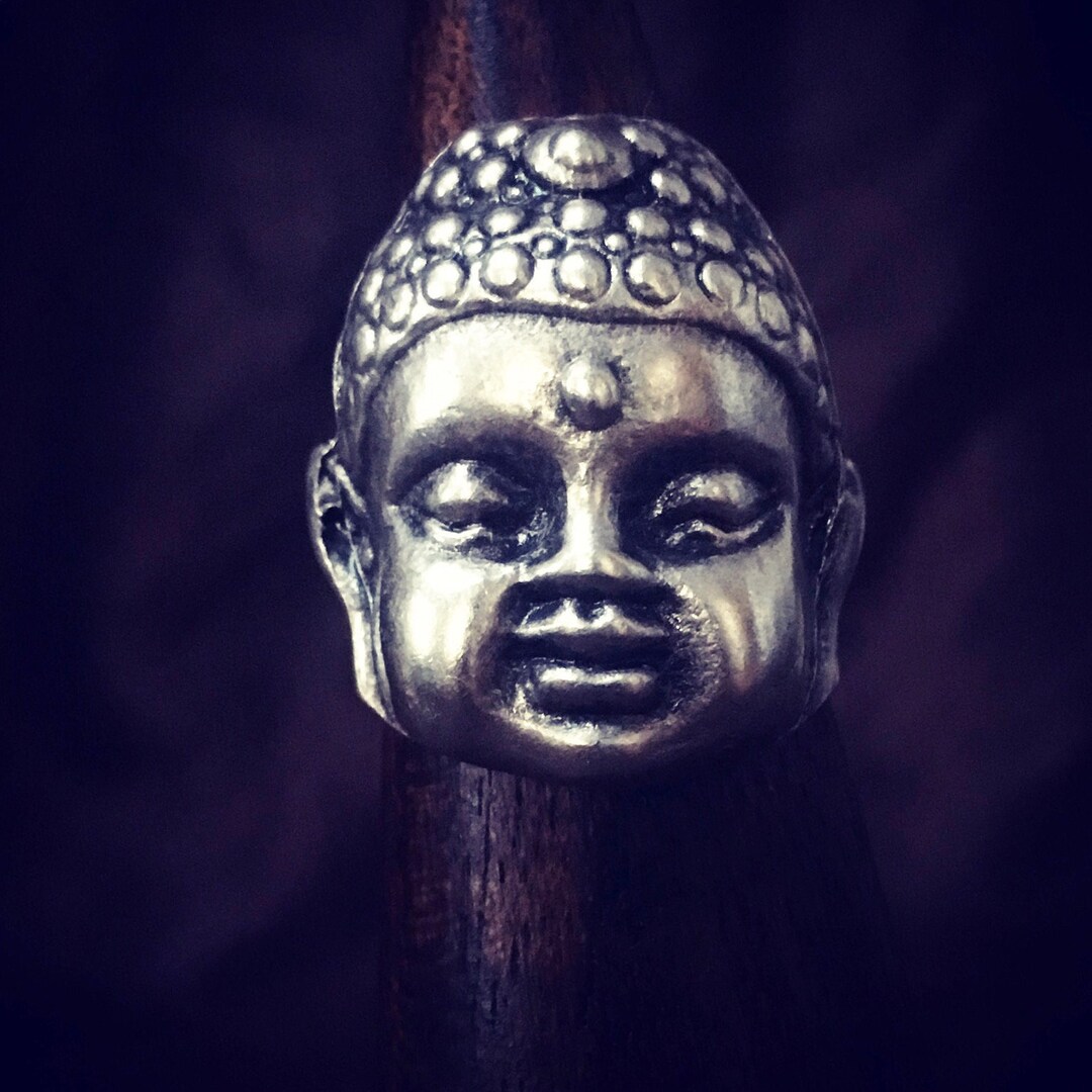 Buddha Ring, Buddha Face Ring, Maxi Ring, Unisex Ring, Zamak Silver ...
