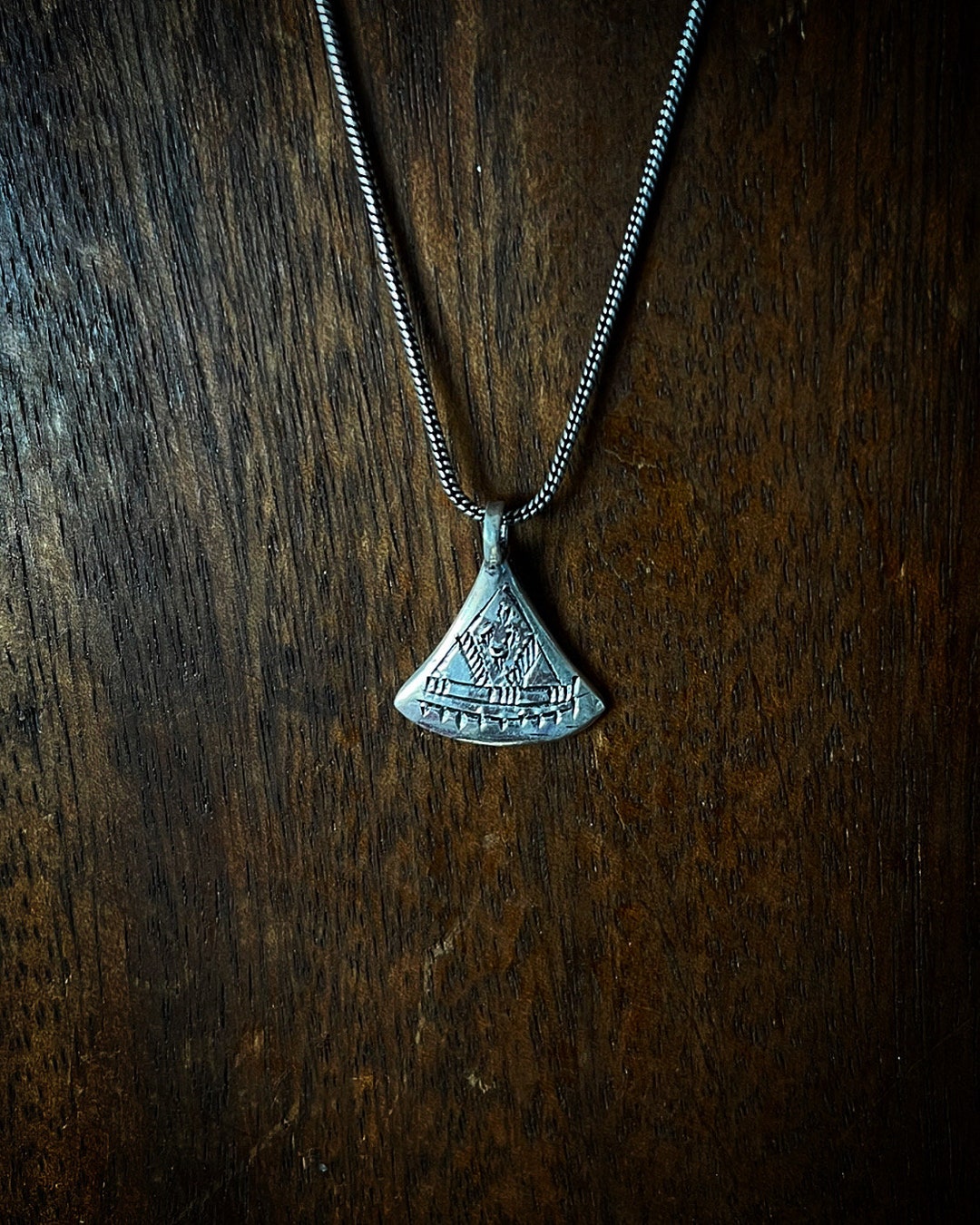 Hand Carved Little Triangle Pendant, Tribal Symbol - Etsy