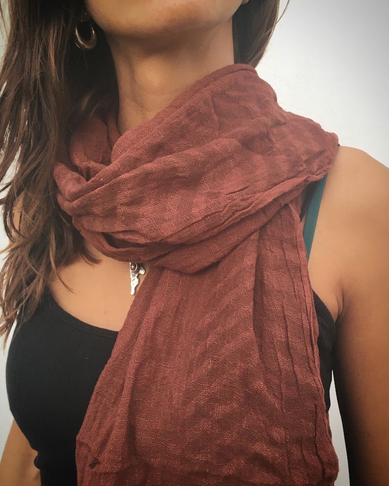 Thin Raw Cotton Scarf With Hand Block Chevron Print - Etsy
