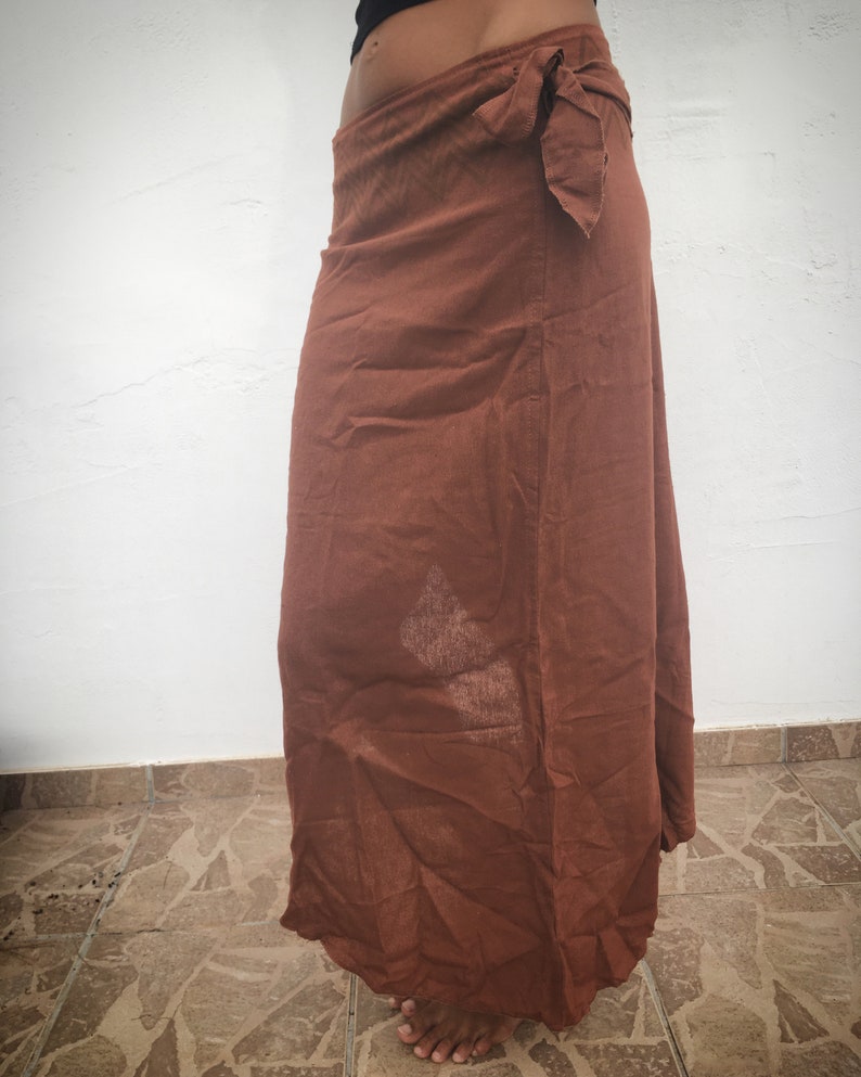 Native Hand Block Print Wrap-around Jute Cotton Long Skirt - Etsy