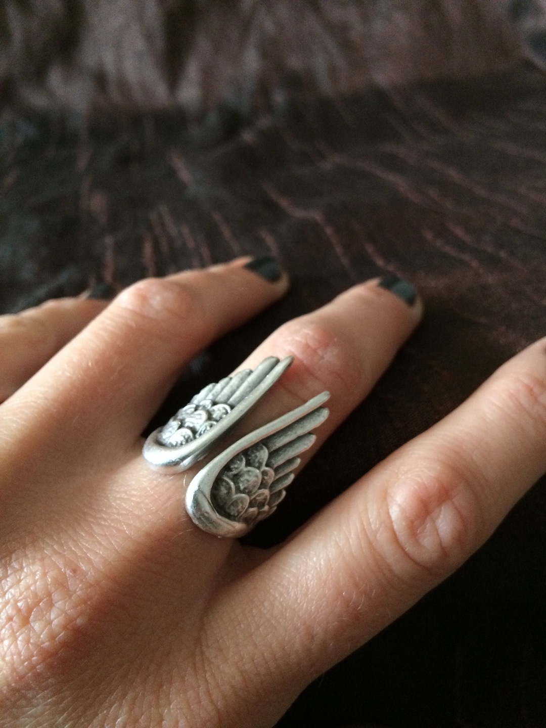 Wings Ring, Angel Wings, Open Wings, Silver Plated Ring, Adjustable ...