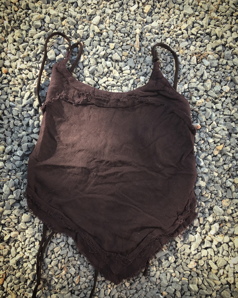 Sexy Jute Top Pointy Top With Open Adjustable Strings Back | Etsy Denmark