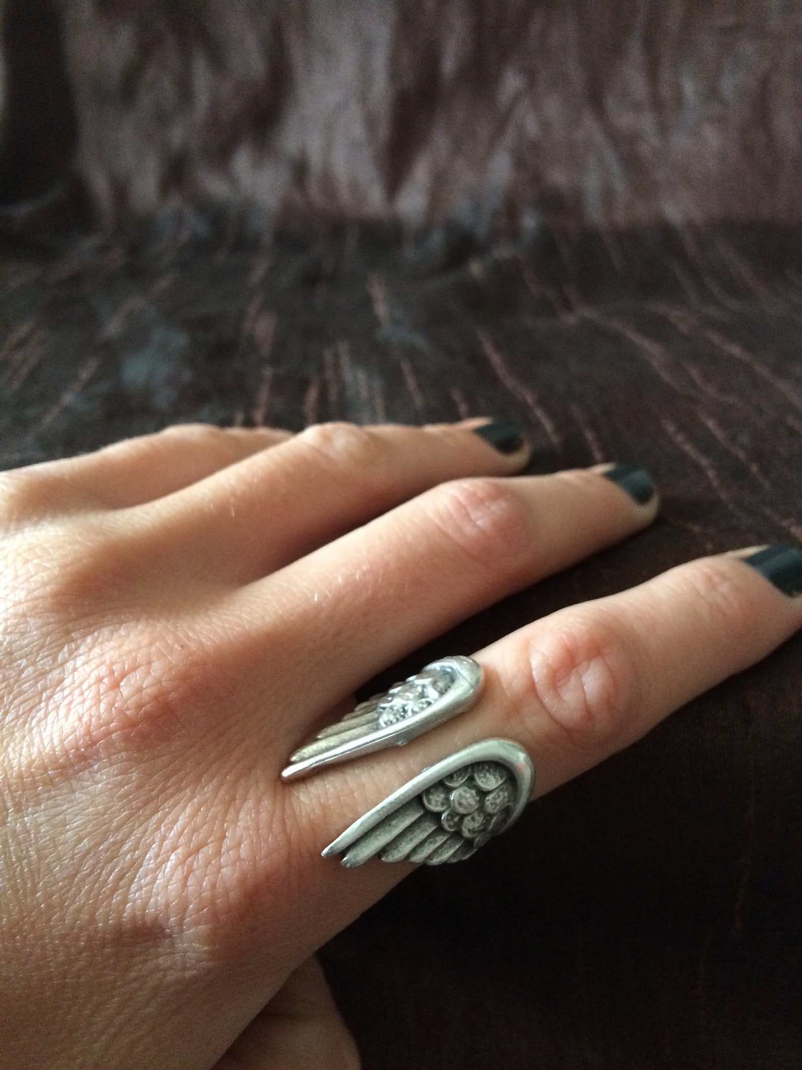 Wings Ring, Angel Wings, Open Wings, Silver Plated Ring, Adjustable ...
