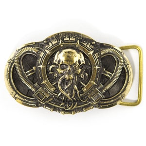 Belt Buckle Alien, Steampunk Skull UFO Belt Buckle, Davy Jones Solid ...