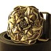 Leather Belt With Brass Buckle rose Belt With Flowers Rose - Etsy