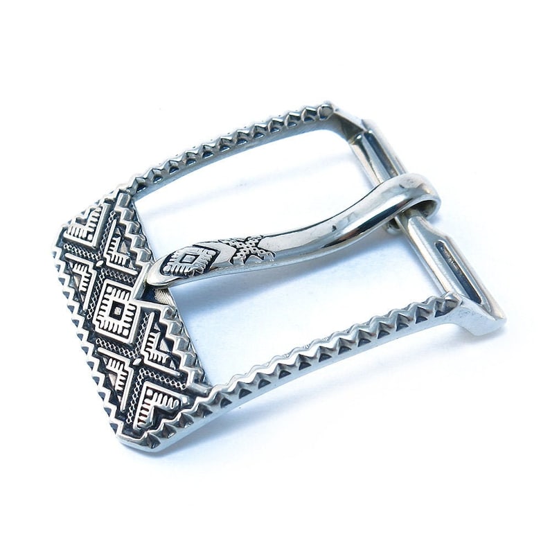 Handmade Ornamental Belt Buckle, Classic Embroidered Pin Type Solid ...