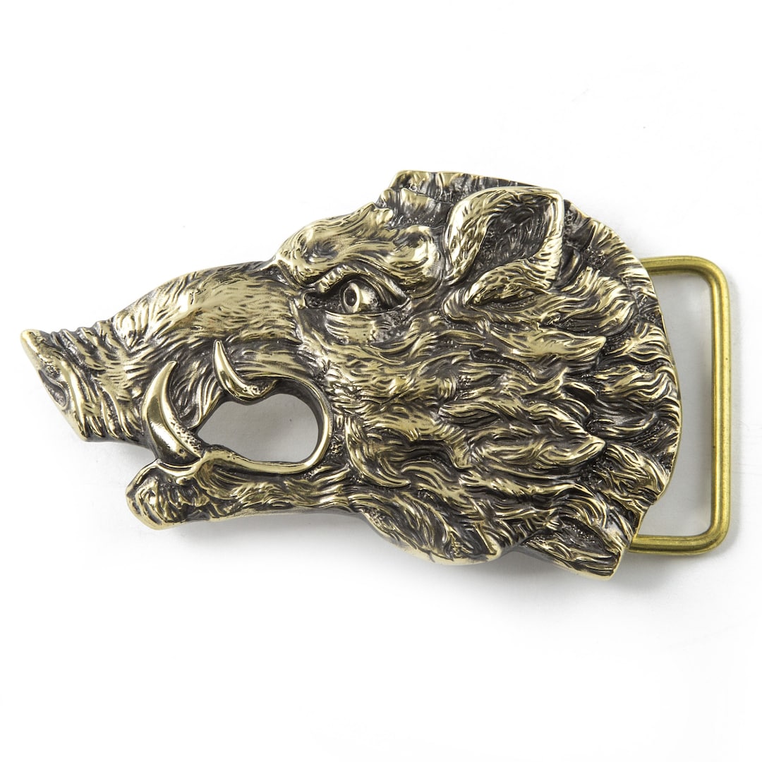 Belt Buckle Wild Boar Head, Handmade Hunter Trophy Wild Boar Hunting ...