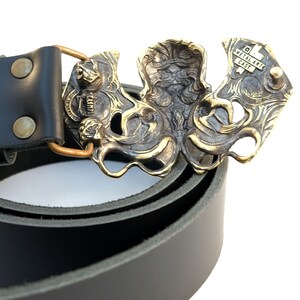 Leather Belt With Cthulhu Buckle, Underwater Mythical Monster, Skull ...