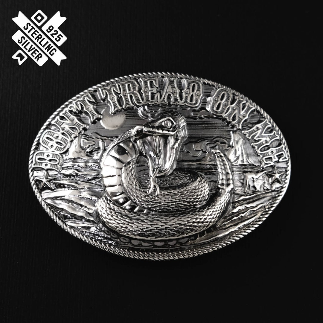 Don't Tread on Me Belt Buckle 925 Silver Buckle, Historical American ...