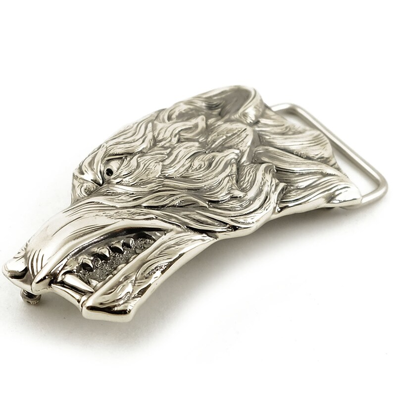 Grey Wolf Belt Buckle, Handmade Animal Wolf Head Solid Belt Buckle ...