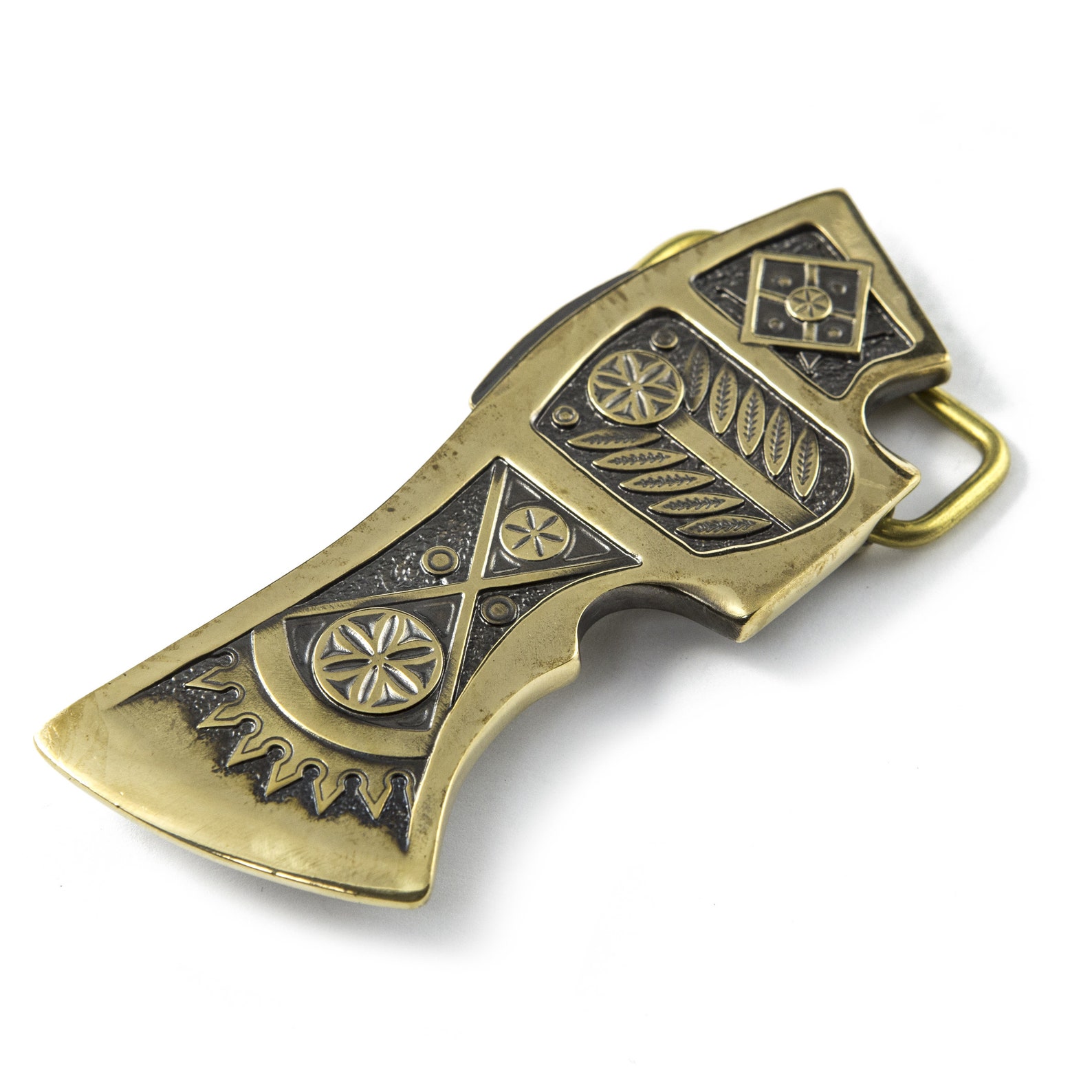 Ax Belt Buckle, Old Norse Medieval Runic Weapon Solid Brass Axe Buckle ...