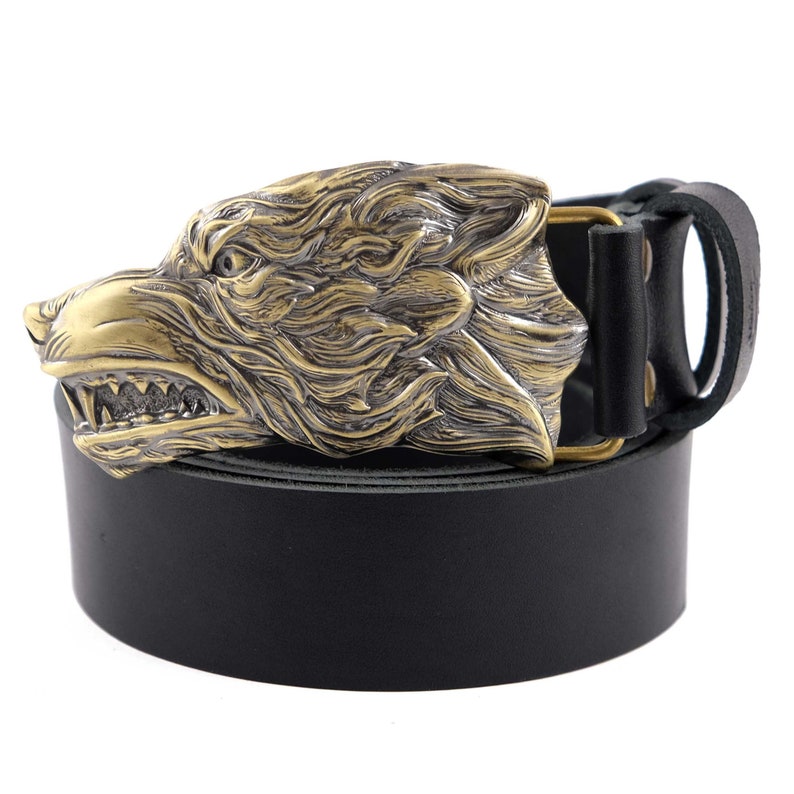 Grey Wolf Belt Buckle Handmade Animal Wolf Head Solid Belt - Etsy