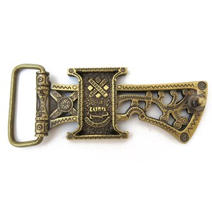 Runic Axe Belt Buckle, Medieval Military Weapon Ax Solid Brass Belt ...