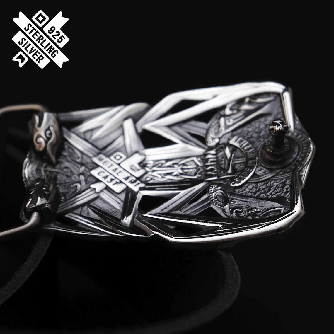 925 Sterling Silver Buckle Thor's Hammer, Scandinavian Old Norse Viking ...