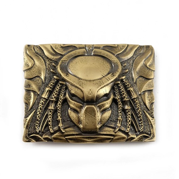 Predator Solid Brass Belt Buckle Extraterrestrial Monster - Etsy