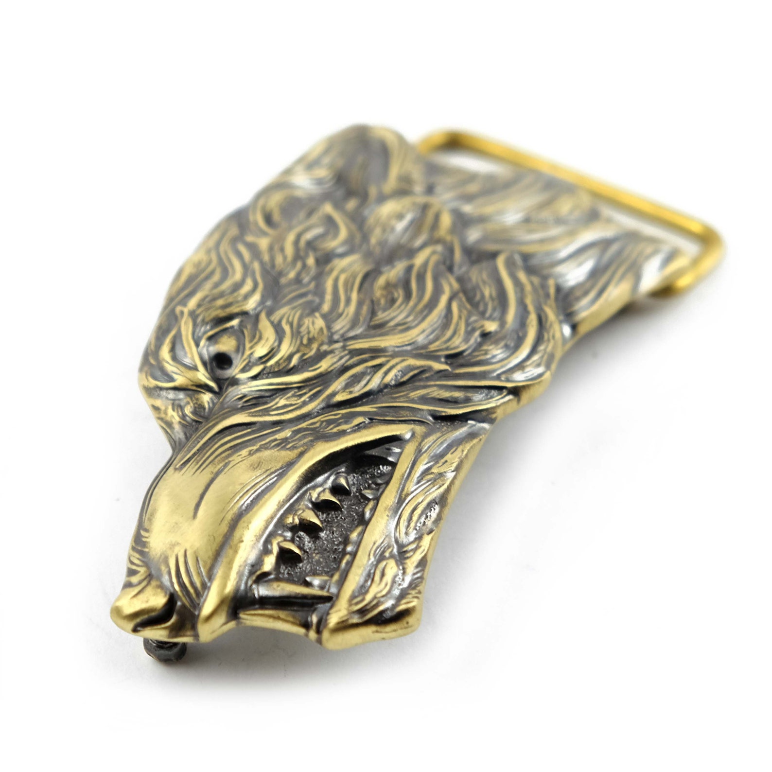 Grey Wolf belt buckle Handmade animal wolf head solid belt | Etsy