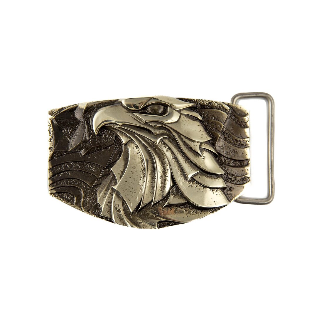 American Eagle German Silver Belt Buckle, Bird of Prey Solid Handmade ...
