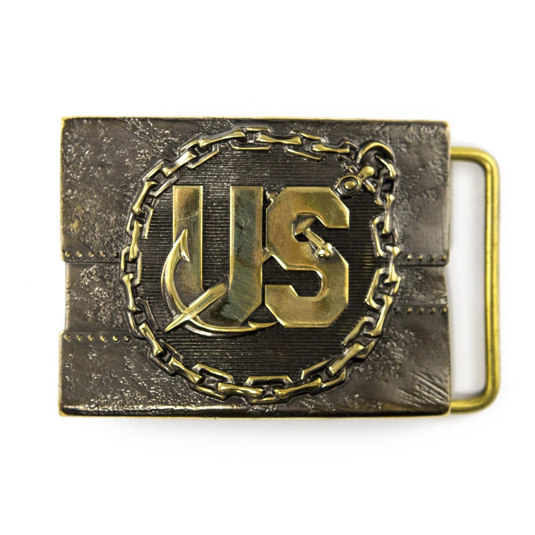 The United States Navy (USN) Belt Buckle, Handmade American Navy Solid ...