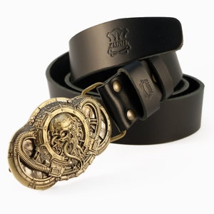Leather Belt With Brass Buckle alien Steampunk - Etsy