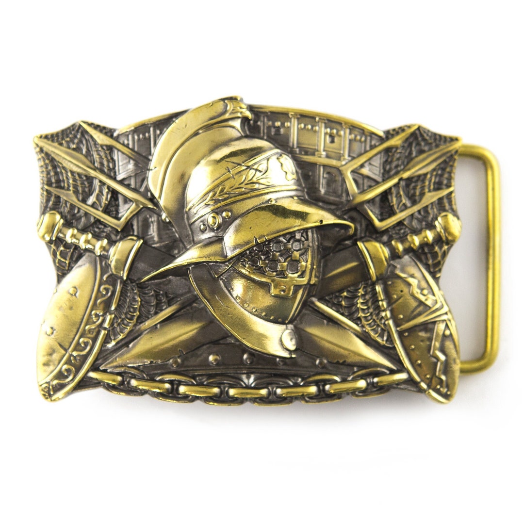 Gladiator Belt Buckle, Handmade Ancient Roman Warrior Military Solid ...