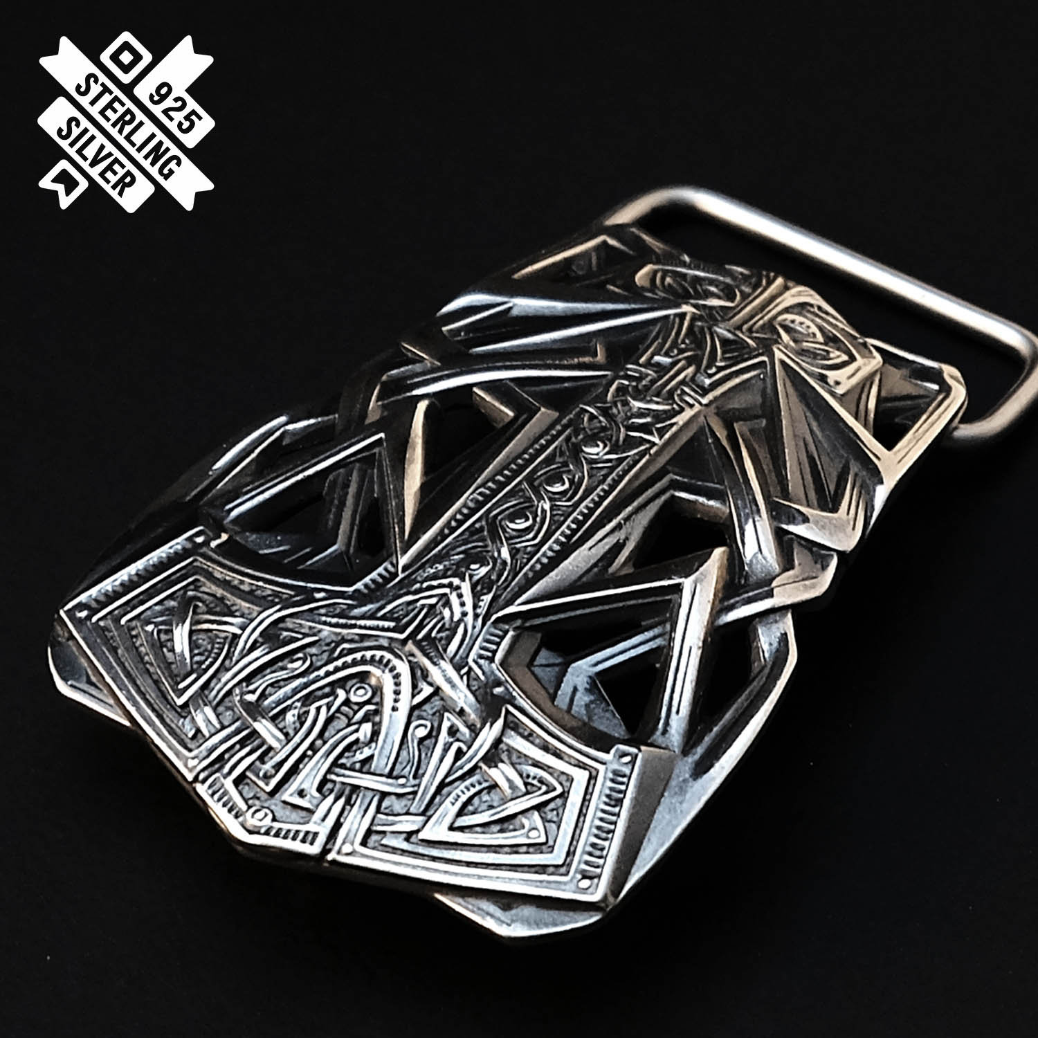 Belt Buckle Thor's Hammer, Scandinavian Old Norse Viking Mjolnir ...