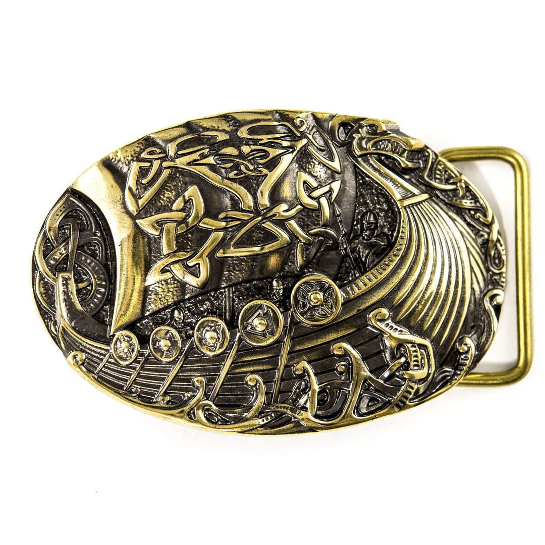Viking Warship Drakkar Belt Buckle, Old Norse Scandinavian Viking ...