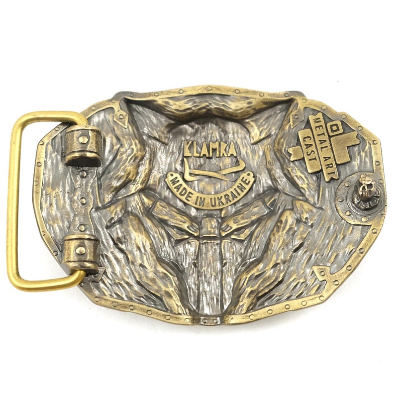 Runic Wolf Belt Buckle, Scandinavian Old Norse Celtic Wild Animal ...