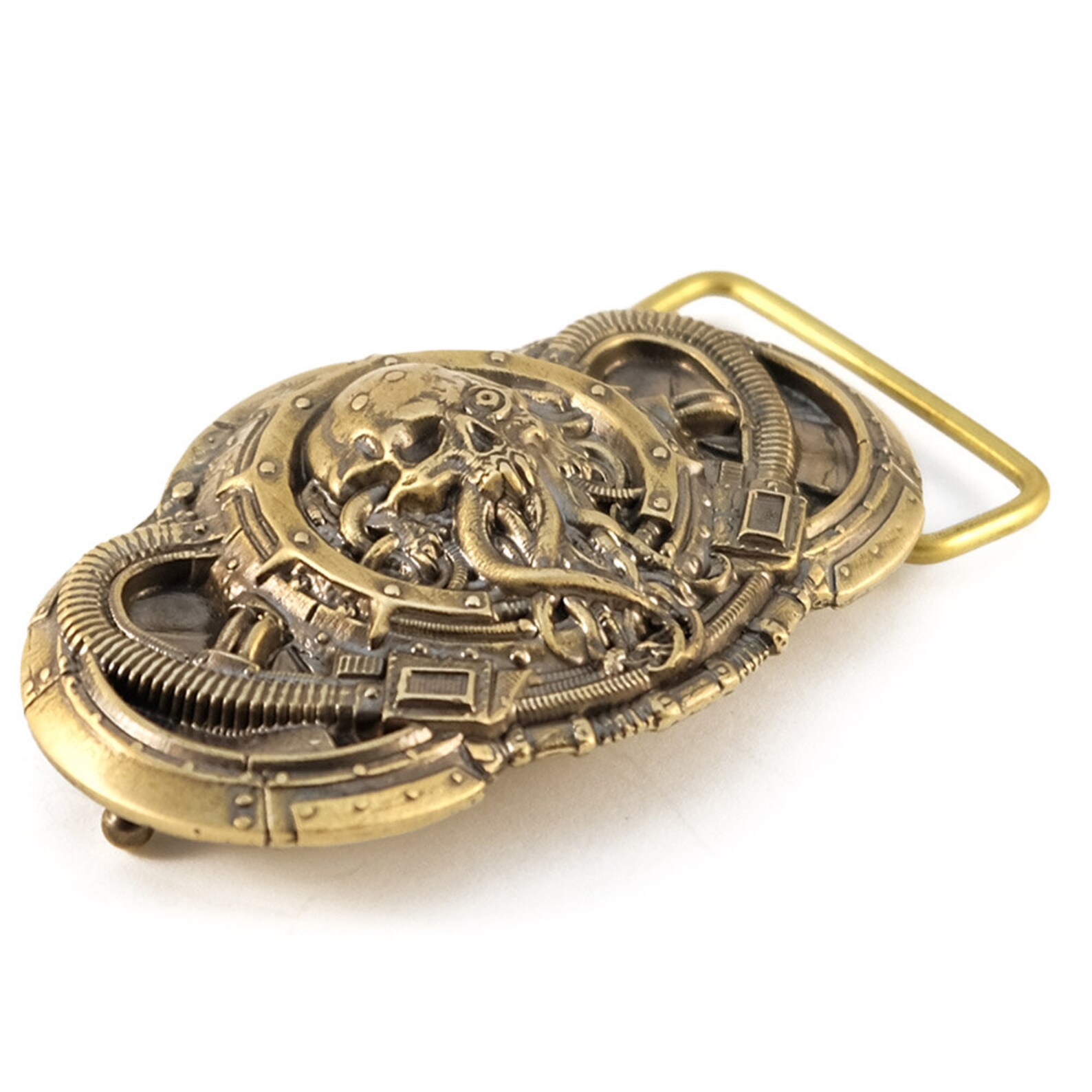 Belt Buckle Alien Steampunk Skull UFO Belt Buckle Davy Jones - Etsy
