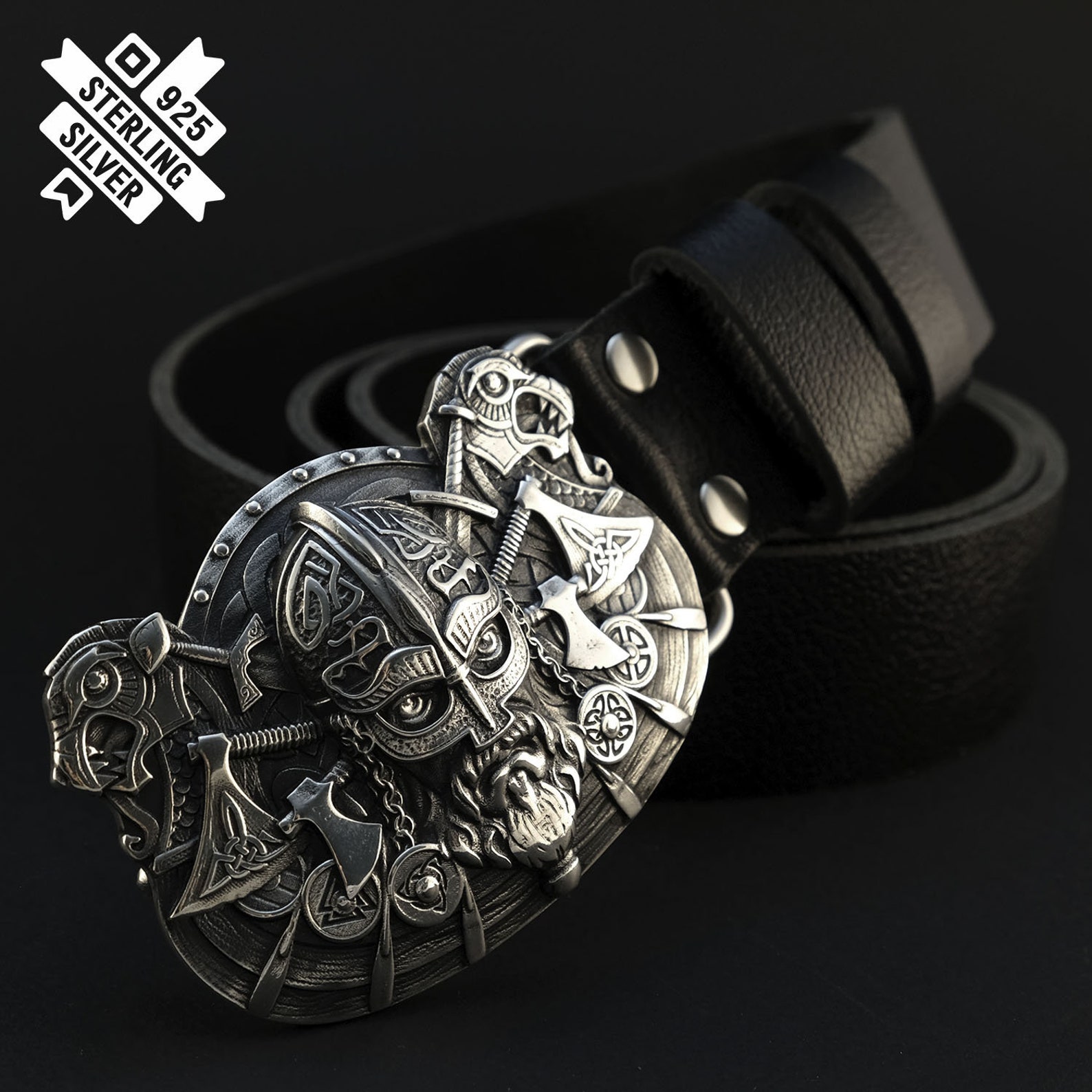 Viking Sterling Silver Belt Buckle Old Norse Scandinavian - Etsy