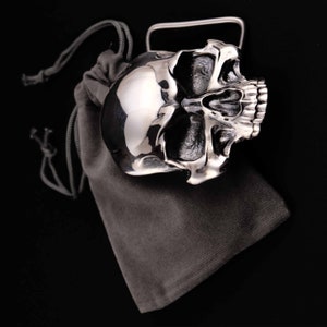 Skull Belt Buckle, Human Skull Solid Silver Belt Buckle, 925 Sterling ...