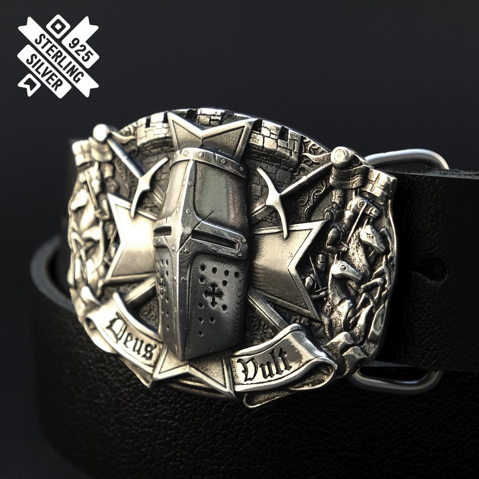 Templar Sterling Silver Belt Buckle Medieval Crusader Knight | Etsy