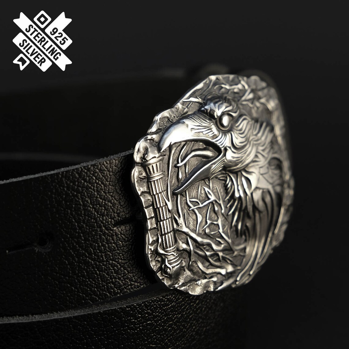 Raven Belt Buckle Old Norse Scandinavian Odin's Huginn - Etsy