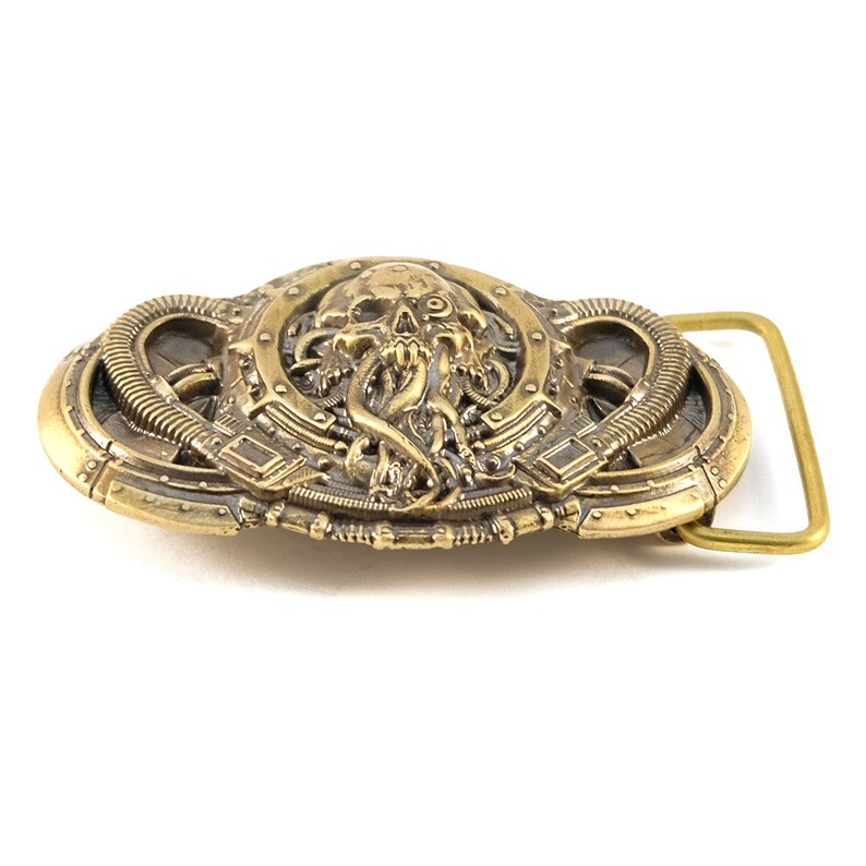 Belt Buckle Alien Steampunk Skull UFO Belt Buckle Davy Jones - Etsy