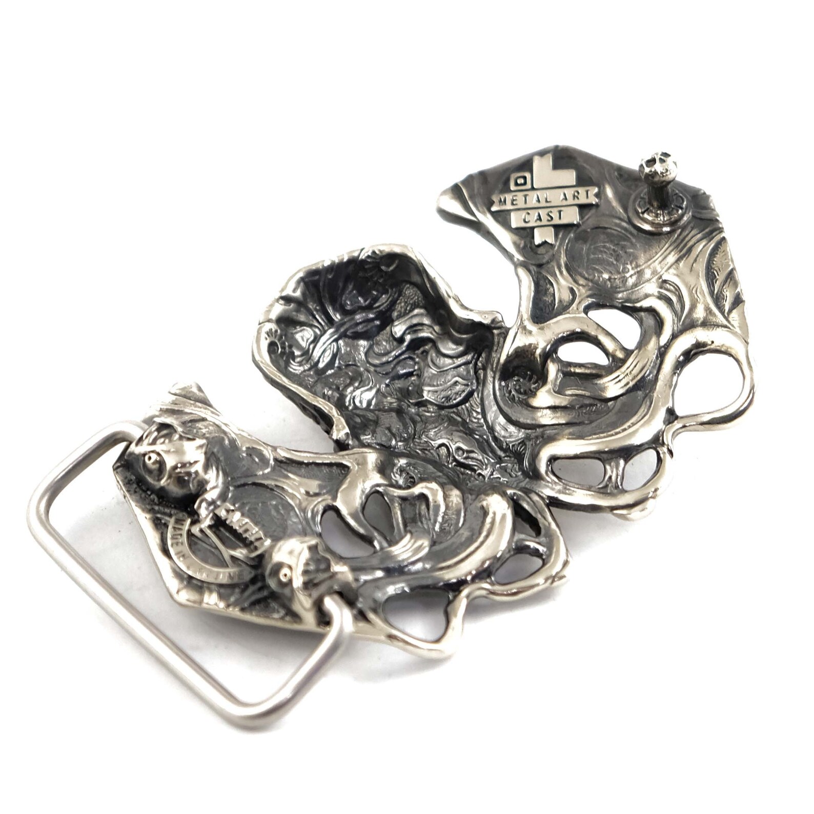 Leather Belt With Cthulhu Buckle Underwater Mythical Monster - Etsy