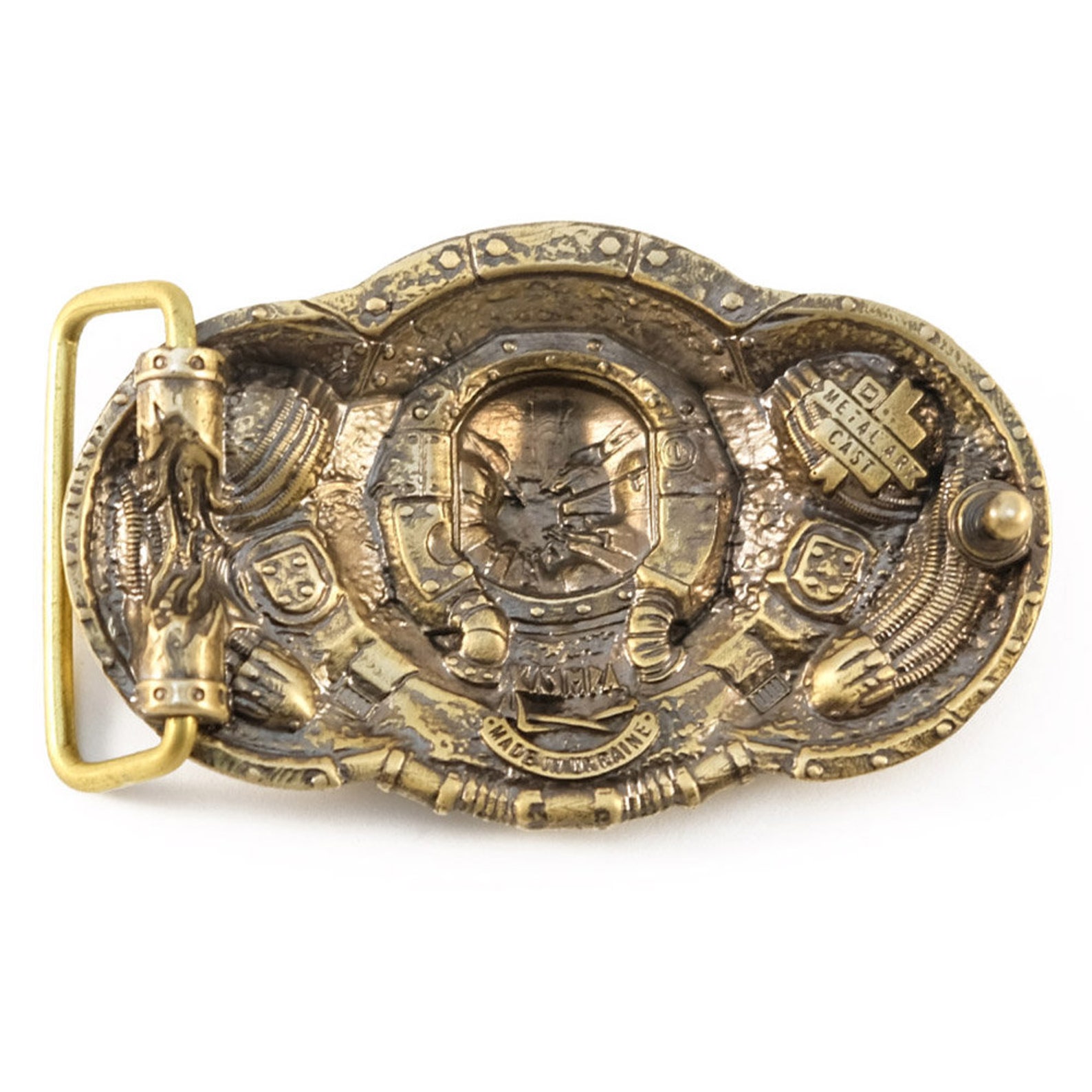 Leather Belt With Brass Buckle alien Steampunk | Etsy