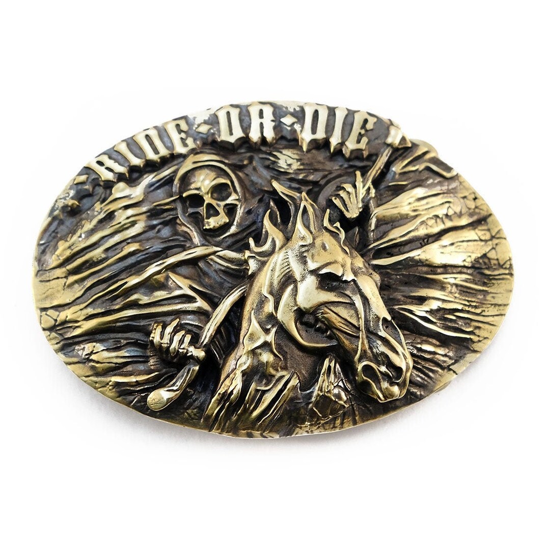 Biker Belt Buckle Ride or Die Motorcycle Belt Buckle With - Etsy