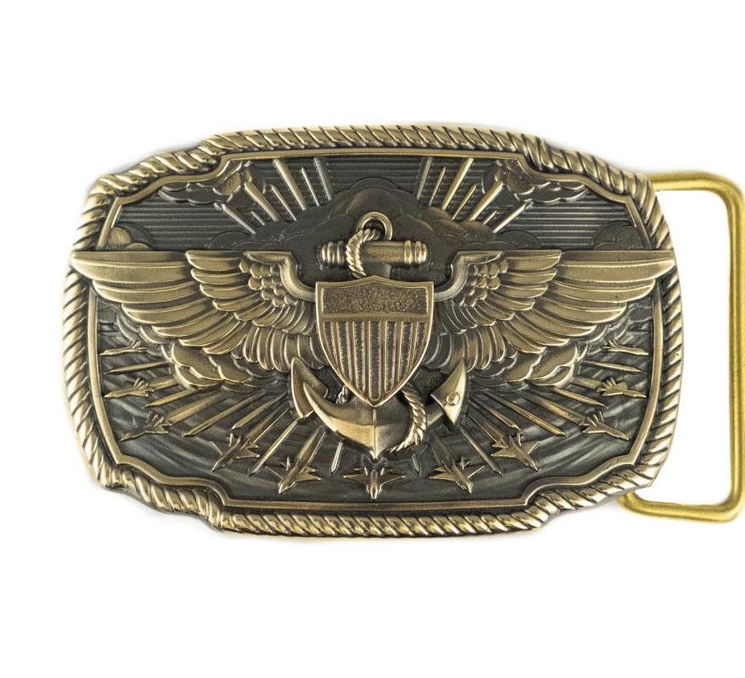 The United States Naval Aviation Belt Buckle, Handmade Marines Navy ...