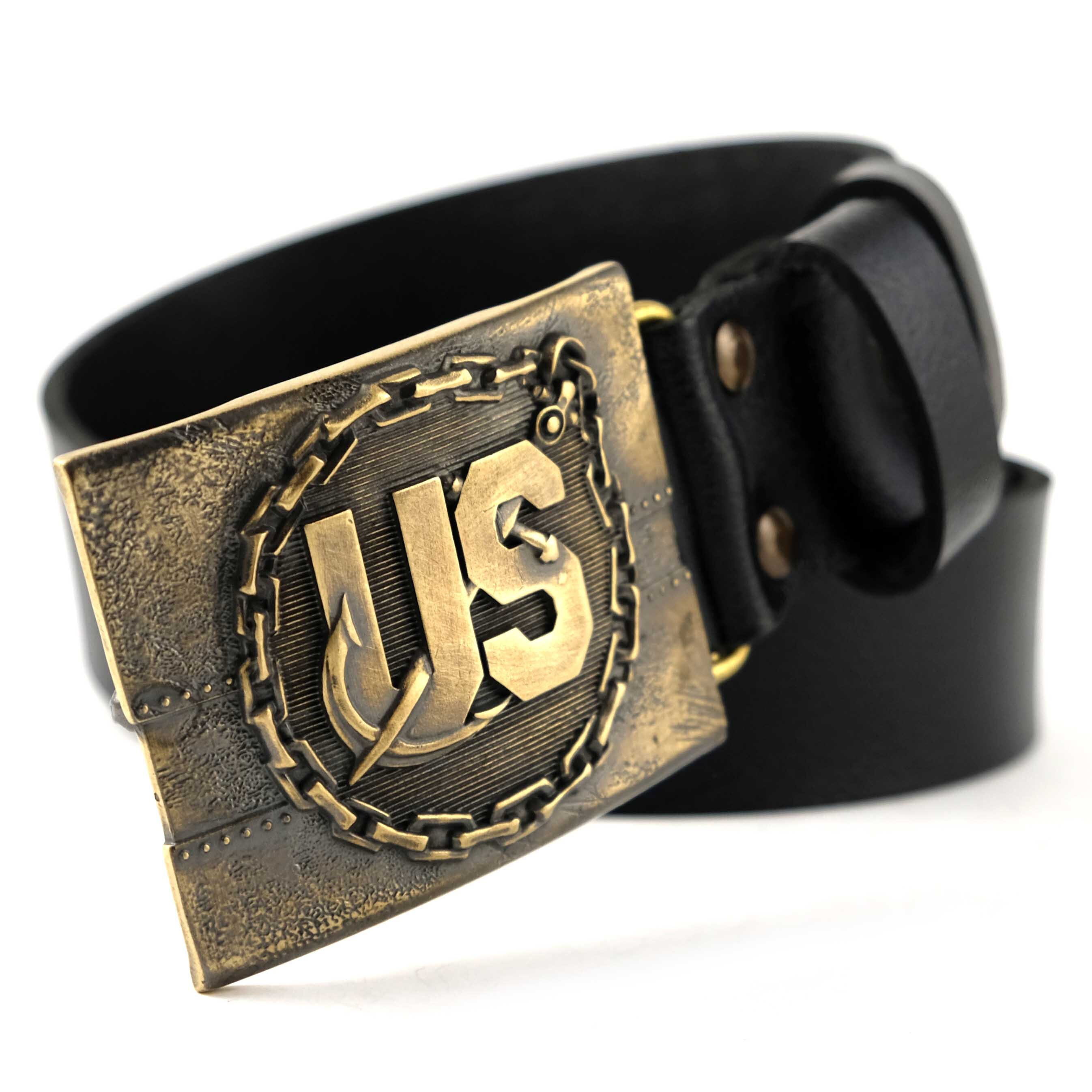 Leather Belt With the United States Navy USN Belt Buckle - Etsy