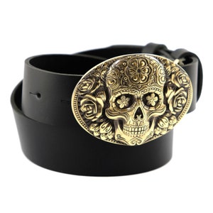 Santa Muerte Belt Buckle, Skull El Día De Muertos, the Day of the Dead ...
