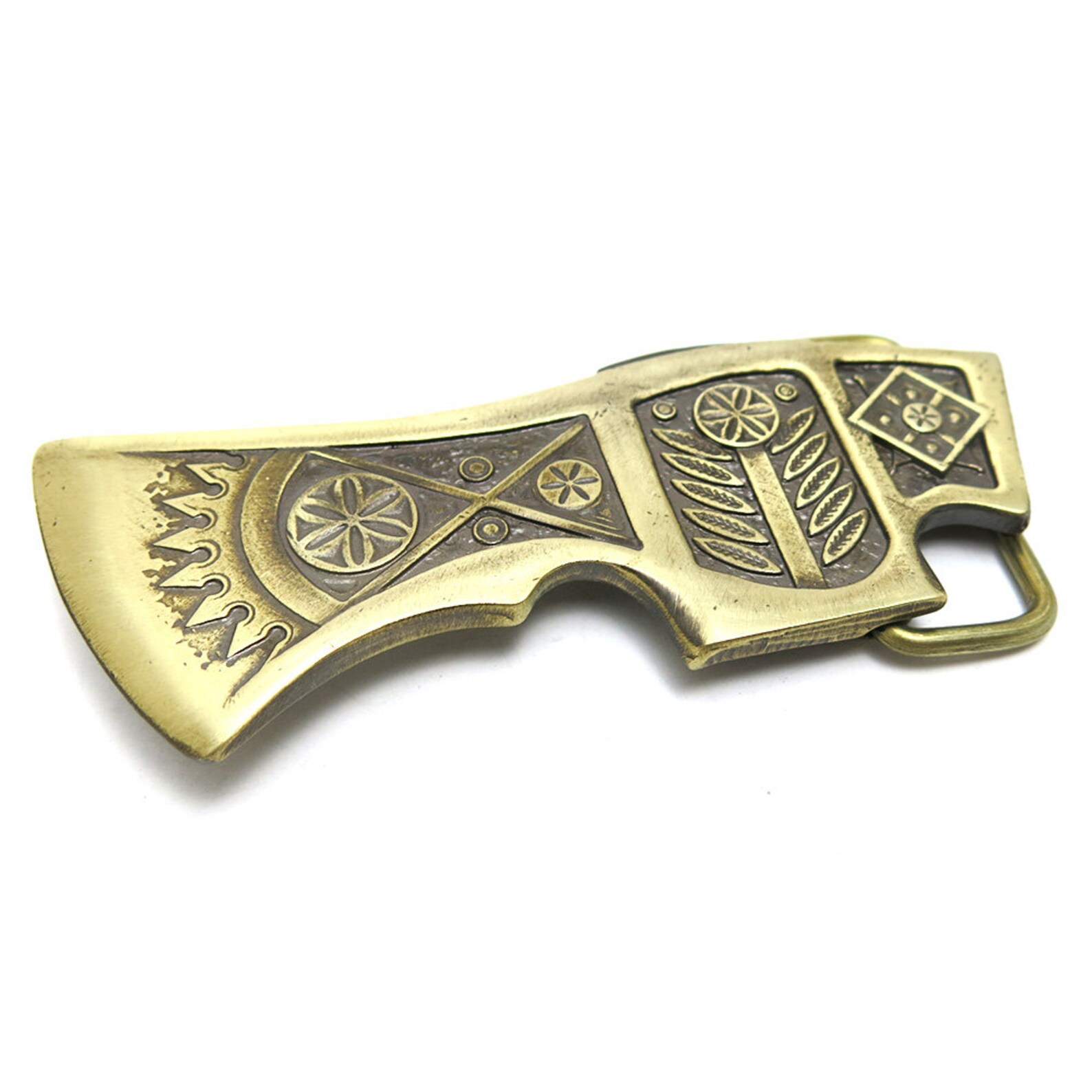 AX Belt Buckle Old Norse Medieval Runic Weapon Solid Brass - Etsy