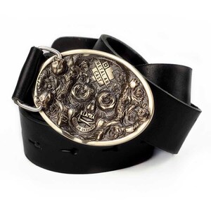 Santa Muerte German Silver Belt Buckle, Skull El Día De Muertos, the ...