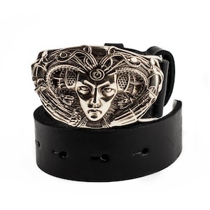 Medusa Gorgon German Silver Belt Buckle, Modern Mythological Creature ...