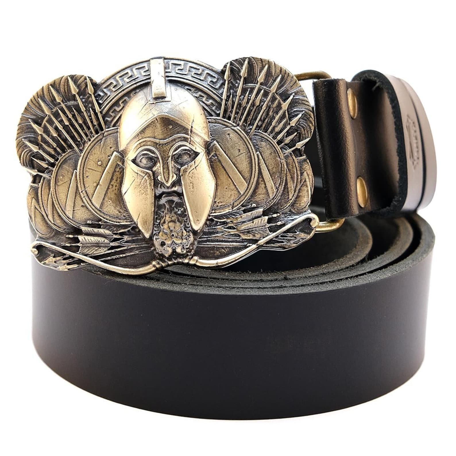 Leather Belt With Brass Buckle Spartan Ancient Greece Warrior - Etsy