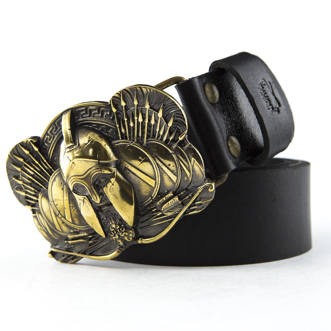Leather Belt With Brass Buckle Spartan, Ancient Greece Warrior Military ...